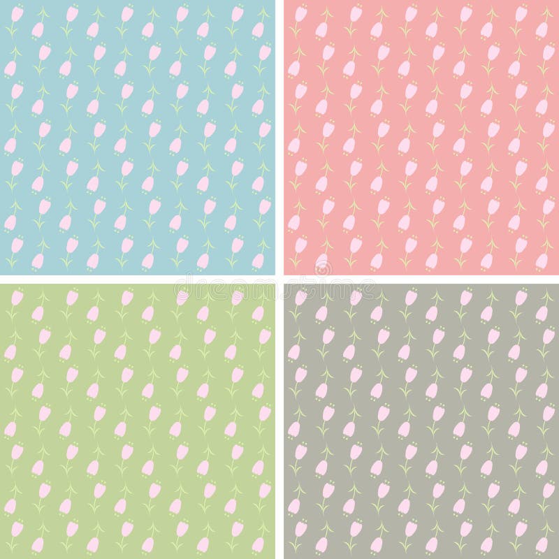 Different spring patterns. stock illustration. Illustration of pretty ...