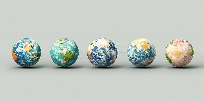 Different Stages of Earth S Development Displayed through a Series of ...