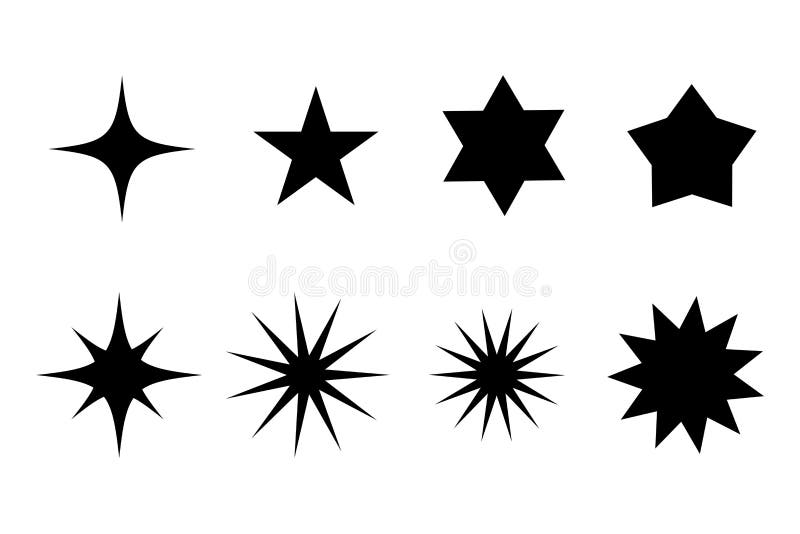 Different Star Icons. Tattoo Art. Star Icon. Asterisks Icons. Vector ...