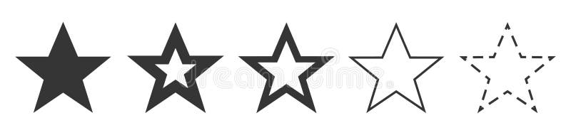 Different Star Symbols - Vector Illustration Set - Isolated on ...