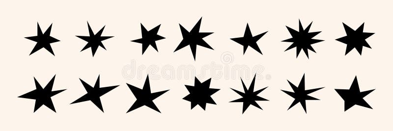Different Stars and Sparkles. Hand Drawn Elements Stock Vector ...