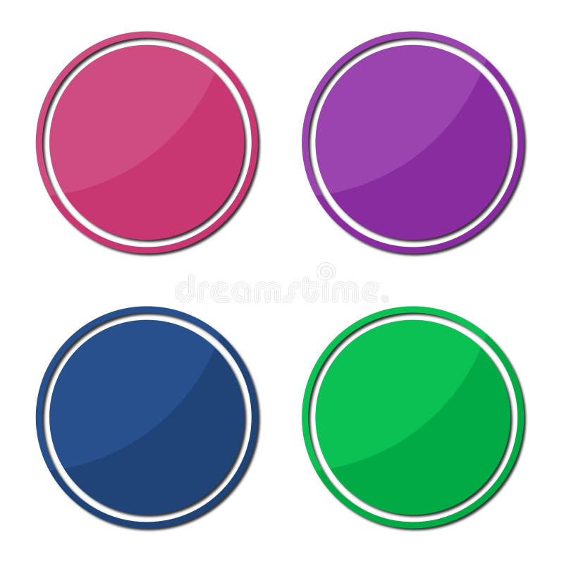 4 Different Sticker, Circle Shape Stock Vector - Illustration of mirror ...