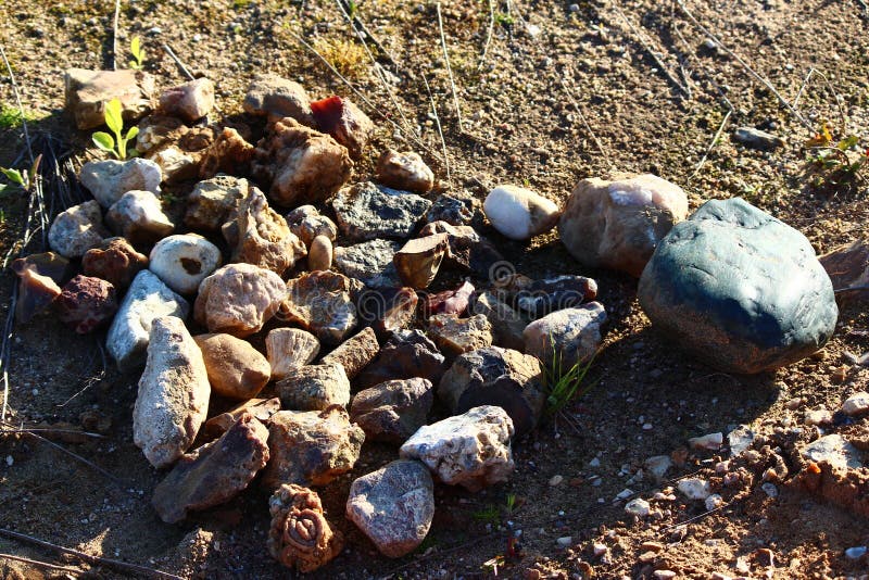 Different Stones Collected in a Sand Pit for Amateur Collection and ...