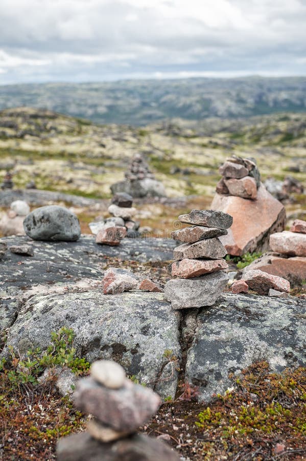 Different Stones Stacked in a Balanced Formation in the Tundra Stock ...