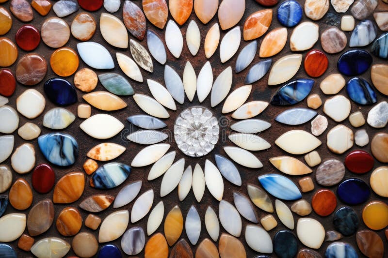 Different Stones Unity To Create a Beautiful Mosaic Stock Illustration ...