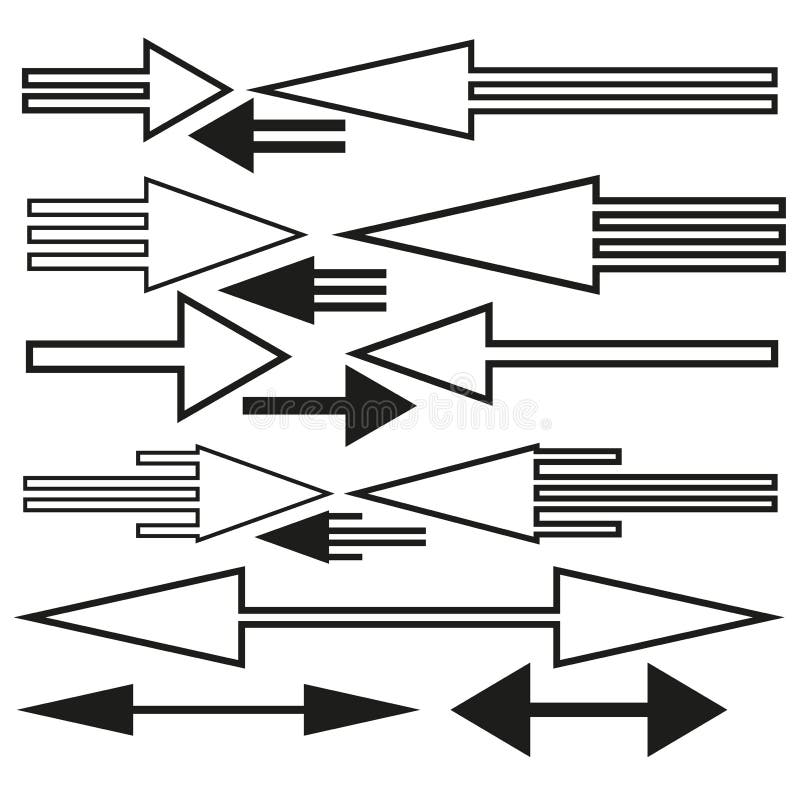 Different Straight Arrows. Set for Decorative Design. Graphic Elements ...