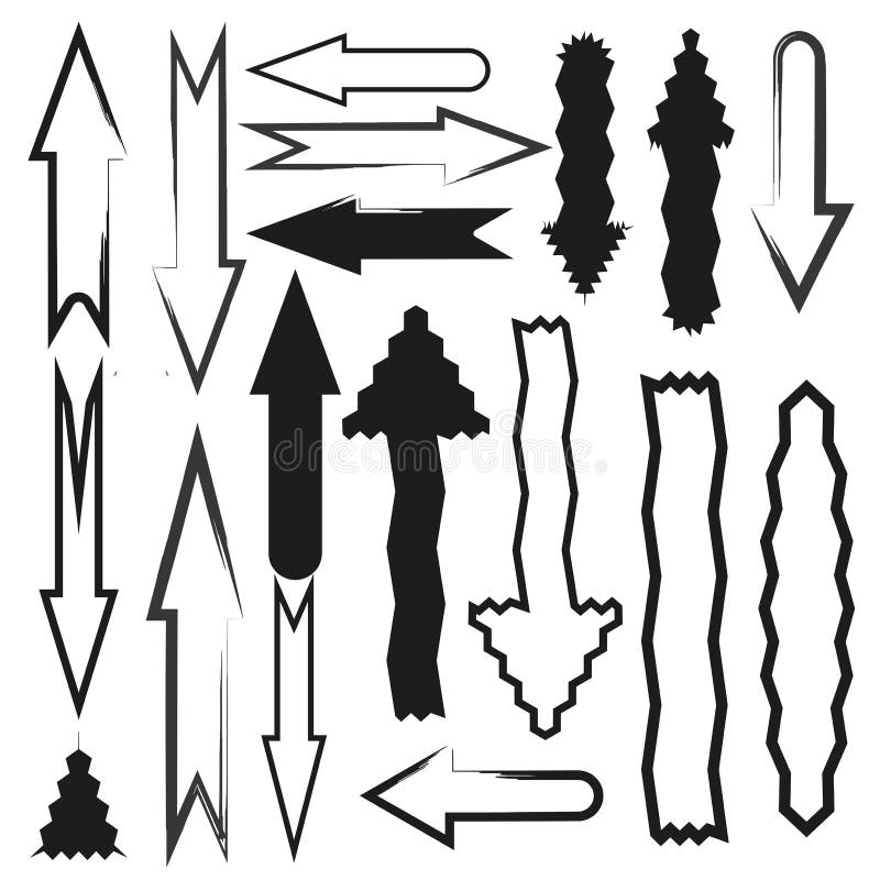 Different Straight Arrows. Set for Decorative Design. Graphic Elements ...