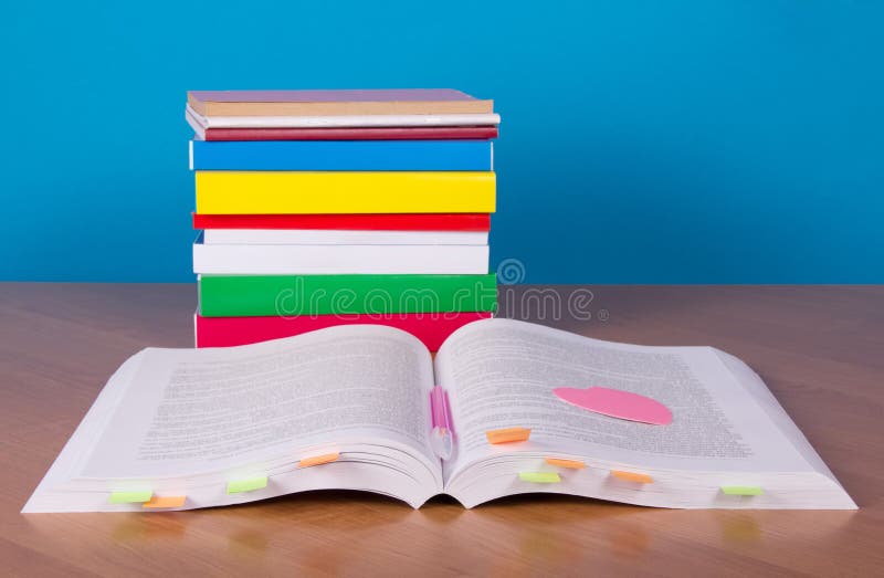Different study books stock photo. Image of page, bookmark - 35302258