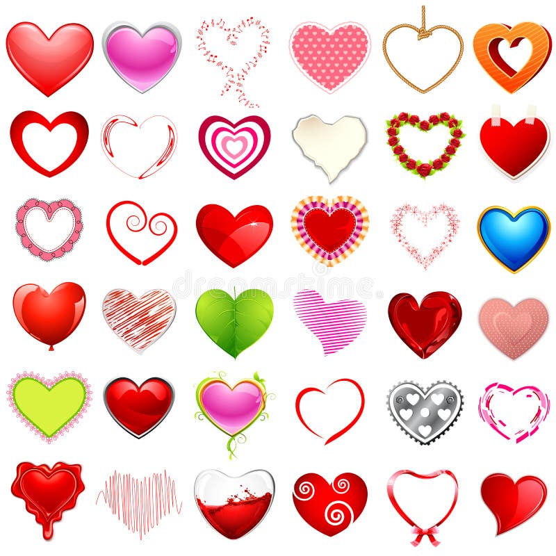 Different style of Hearts stock vector. Illustration of glass - 23228113