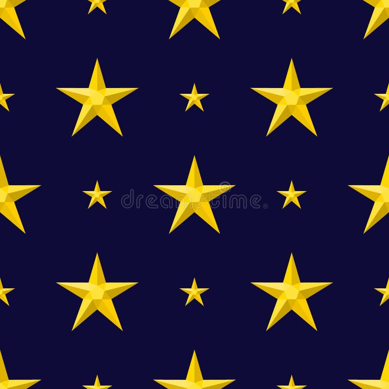 Different Style Shape Silhouette Shiny Star Seamless Pattern Vector ...