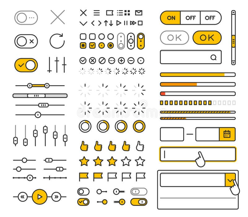Different Style Trendy Interface Vector Elements Stock Vector ...