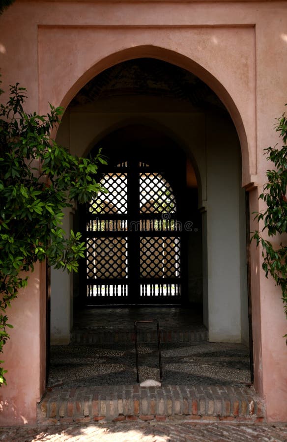 Arabic Arch of Al Andalus, Malaga, Andalusia, Spain Stock Image - Image ...