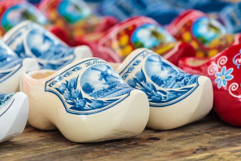 Wooden Clogs for the Countryside. Antique Wooden Shoes Stock Photo ...