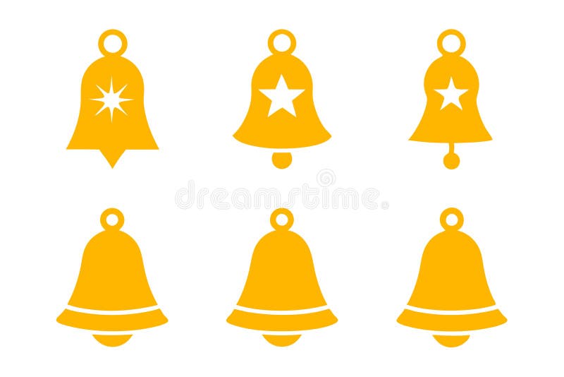6-different Styles of a Christmas Bell Vector Elem Stock Vector ...