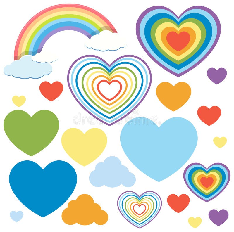 Different Heart Styles Stock Illustrations – 661 Different Heart Styles ...