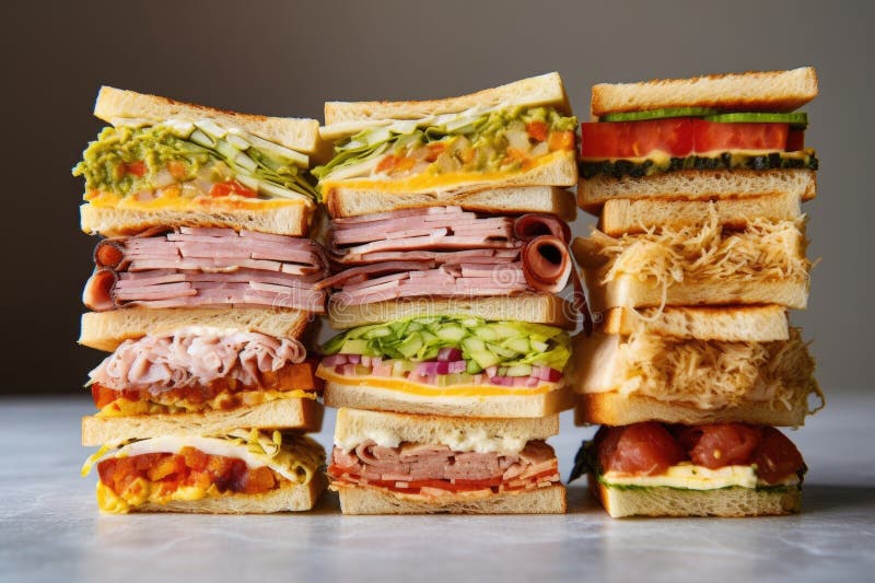 Different Styles of Sandwiches from Around the World Stock Illustration ...