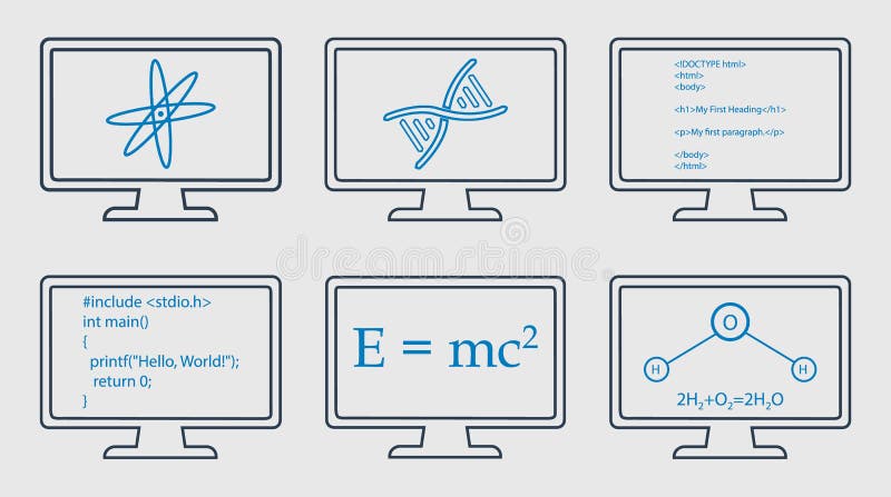 Different Subject Line Icon Set. Stock Vector - Illustration of college ...