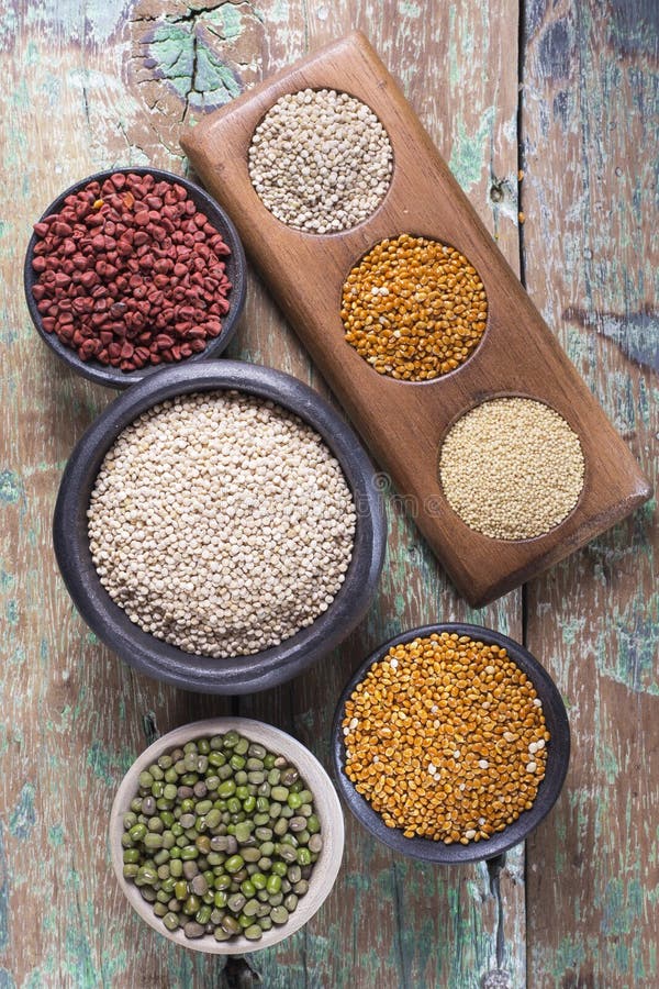 Different Super Foods Organized As a Collection on the Table Stock ...