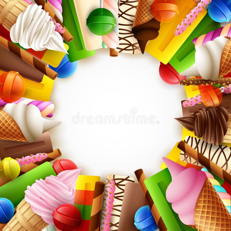 Different Sweet Food Border Stock Vector - Illustration of ...