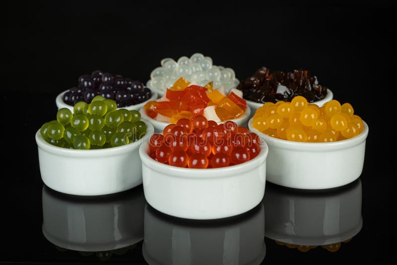 Different Tapioca Pearls for Bubble Tea. Bubble Tea Ingredients ...