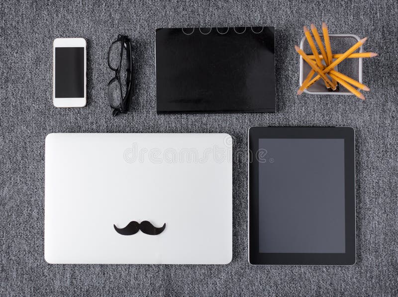 Different Modern Gadgets On Desk Stock Image - Image of modern, imac ...