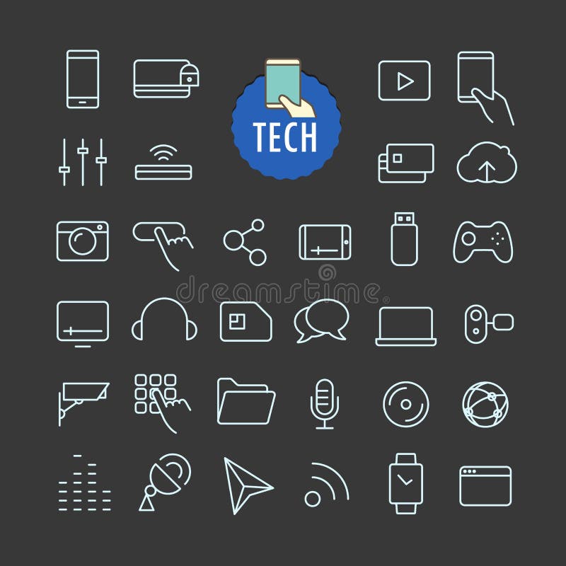 Different Tech Icons Seamless Pattern Stock Vector - Illustration of ... Different Tech Icons Seamless Pattern Stock Vector - Illustration of ...