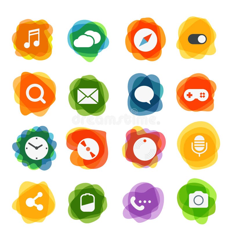 Different Technology Silhouette Icons Collection Stock Vector ...