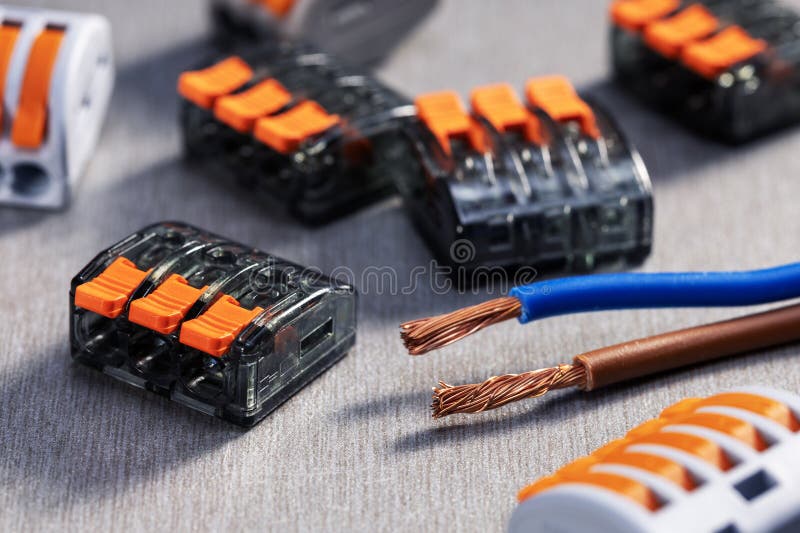 Different Terminal Blocks, Two-wire Cable Stock Image - Image of ...