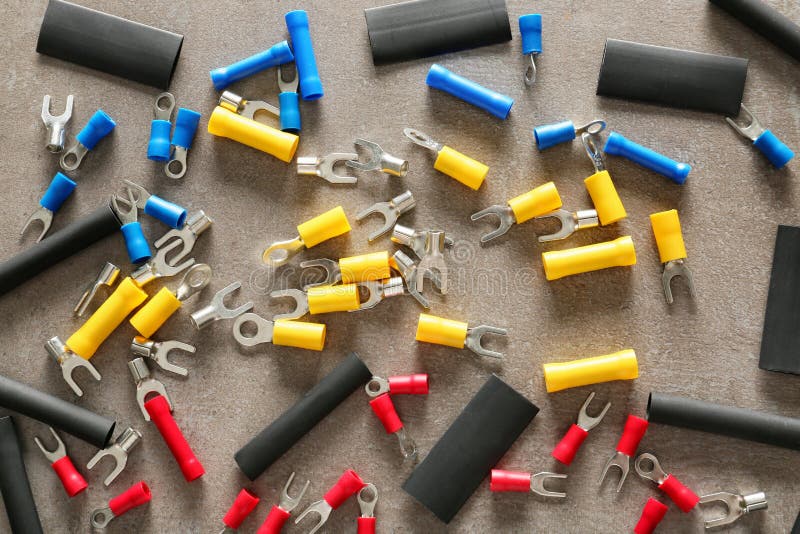 Different Terminal Ends on Grey Background Stock Image - Image of ...