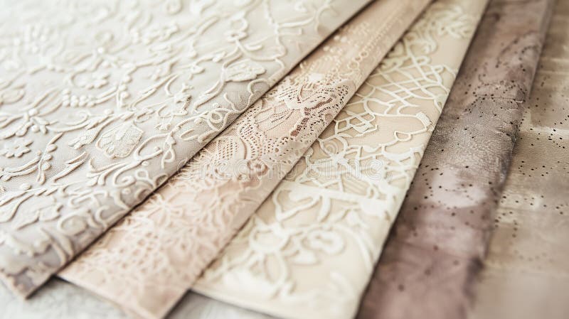 Different Textured Sheets of Fabric Arranged Neatly, Showcasing ...