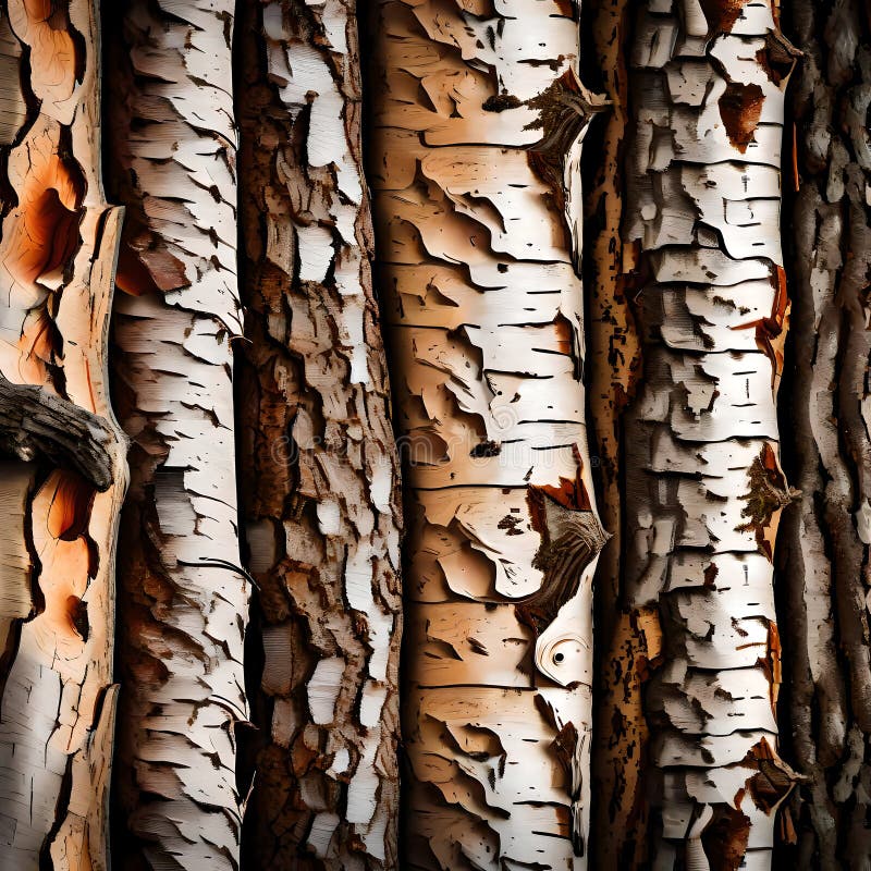 Different Textured Tree Bark - Ai Generated Image Stock Illustration ...
