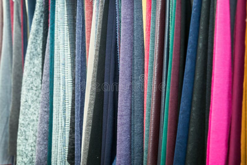 Different Textures and Colors of Textile Fabrics on Display in the ...