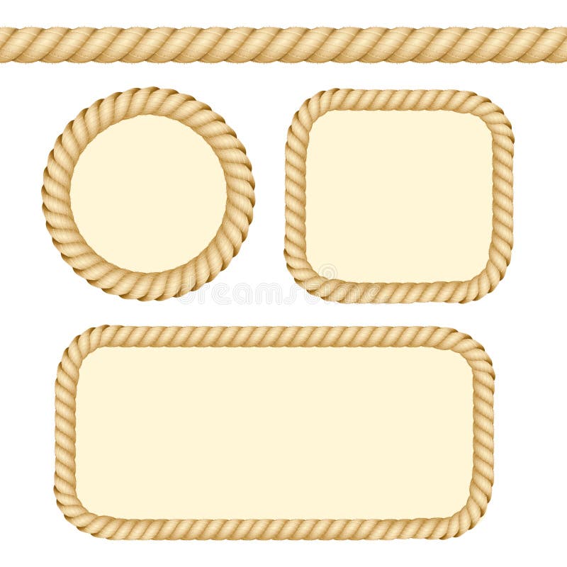 Different Thickness Rope Frames and Borders Set. Vector Stock Vector ...