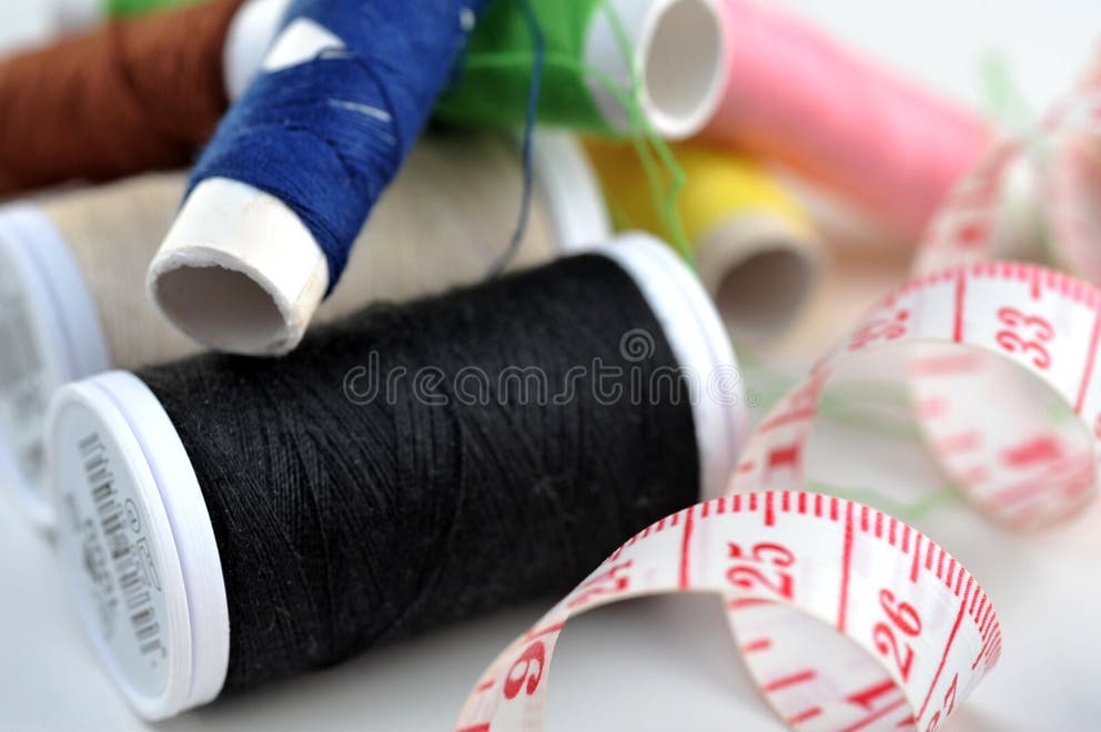 Different Threads on the Table Stock Image - Image of embroidery, shot ...
