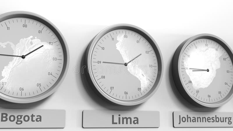 Clock Shows Jakarta, Indonesia Time among Different Timezones ...