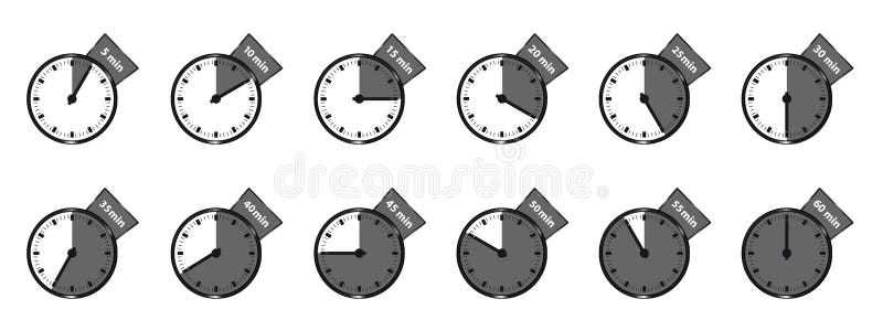 Different Timer Icons - Colorful Vector Illustrations Set - Isolated on ...