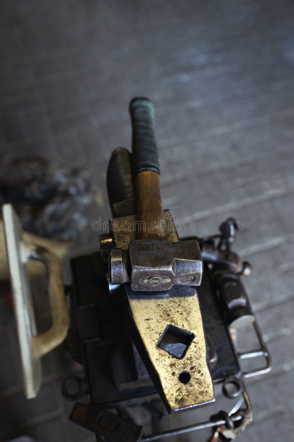 Different Tools of Blacksmith in Workshop in Forge Stock Photo - Image ...
