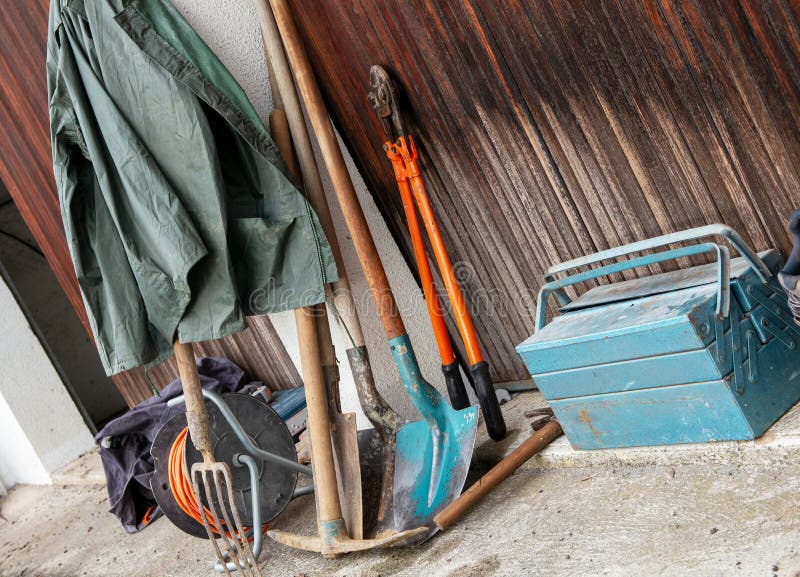 Different Tools for Construction Stock Photo - Image of pickaxe ...