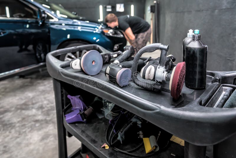 Different Tools for Detailing Stock Image - Image of polish, interior ...