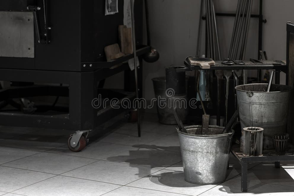 Different Tools, Glass-blowing Workshop Stock Image - Image of ...