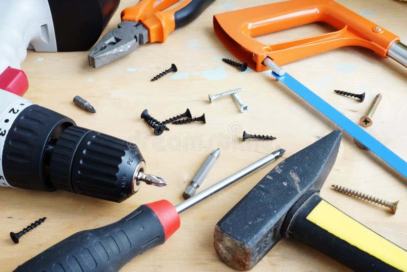 Different Tools for House Renovation or DIY. Stock Photo - Image of ...