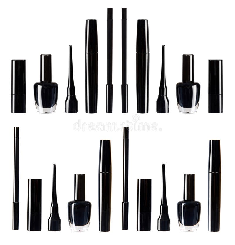 Different Tools for Make Up, Luxury Cosmetics Kit. Lipstick, Brush ...