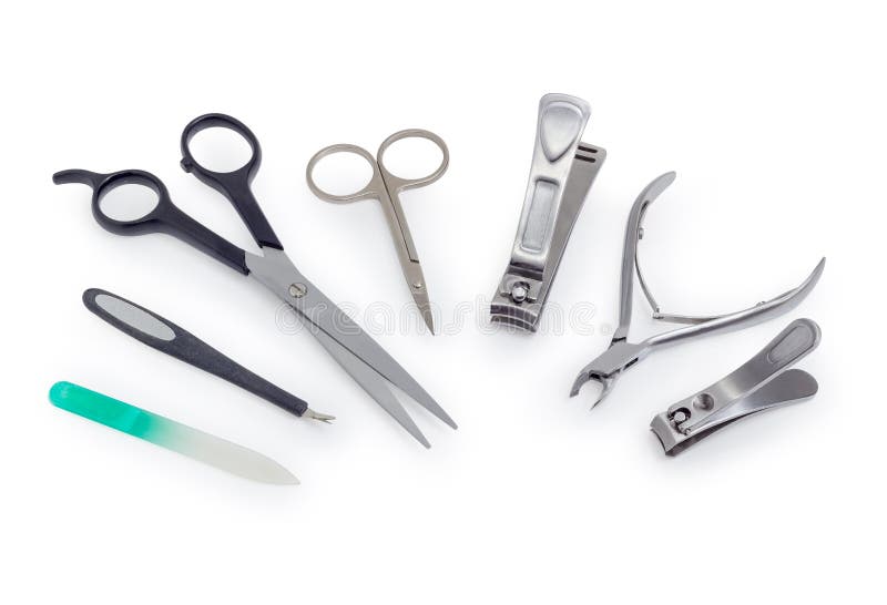 Different Tools for Nail Care on a White Background Stock Photo - Image ...