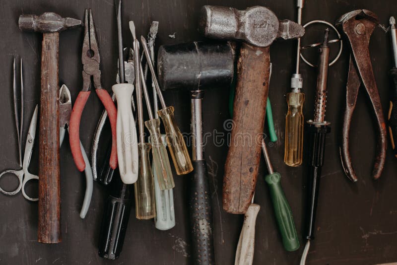 Different Tools for Repair and Construction Work Stock Photo - Image of ...