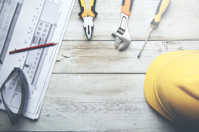 Different Tools To Start Construction Stock Image - Image of pencil ...