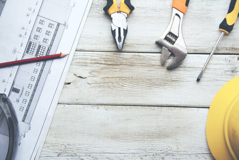 Different Tools To Start Construction Stock Image - Image of building ...