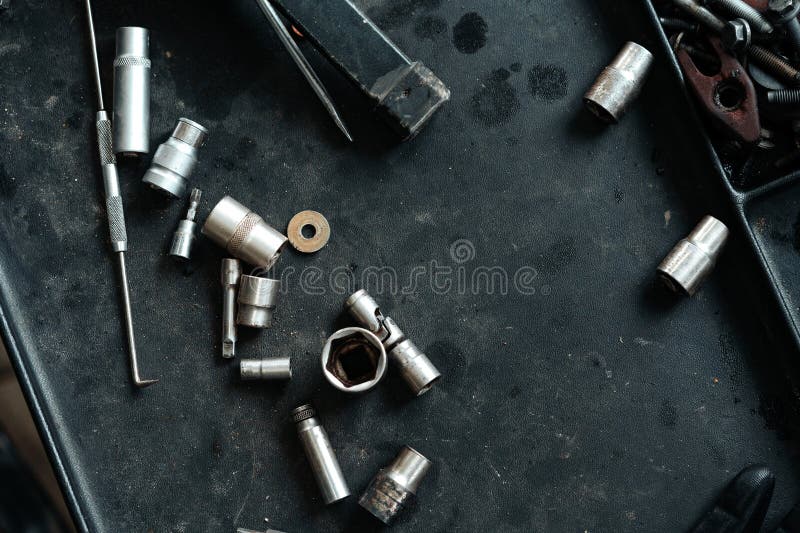 Different Tools on Workbench in Car Service Stock Photo - Image of ...