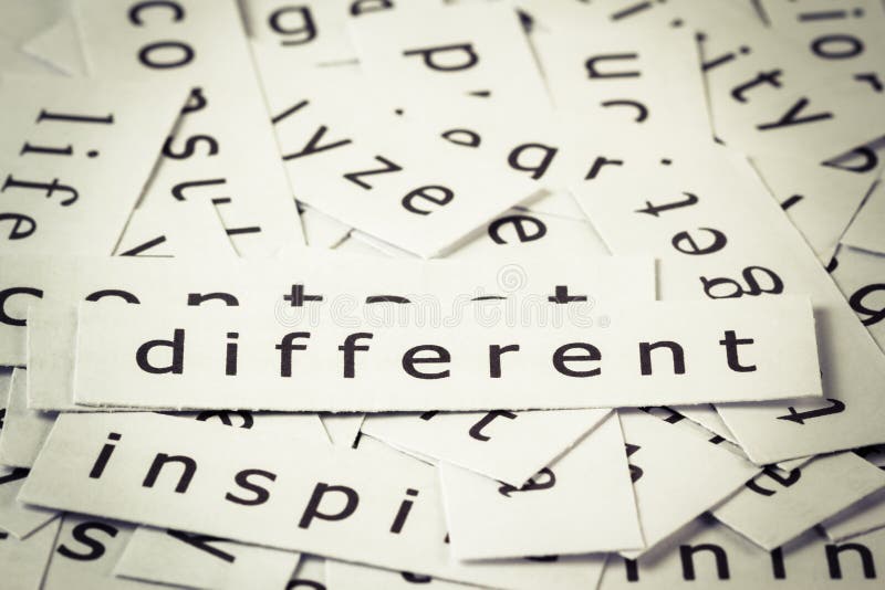 The Word Different Written with Wooden Cube Letters Stock Image - Image ...