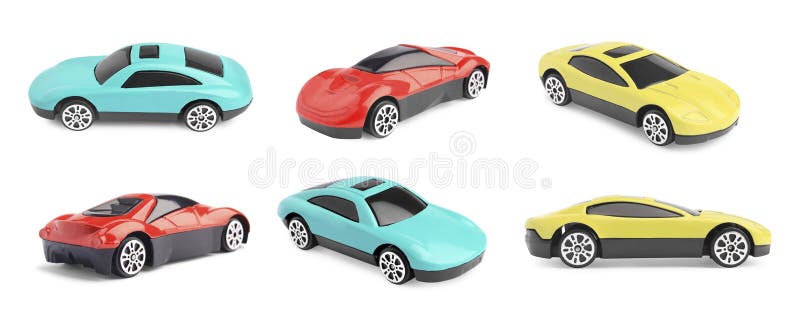 Different Toy Cars Isolated on White, Different Sides Stock Image ...