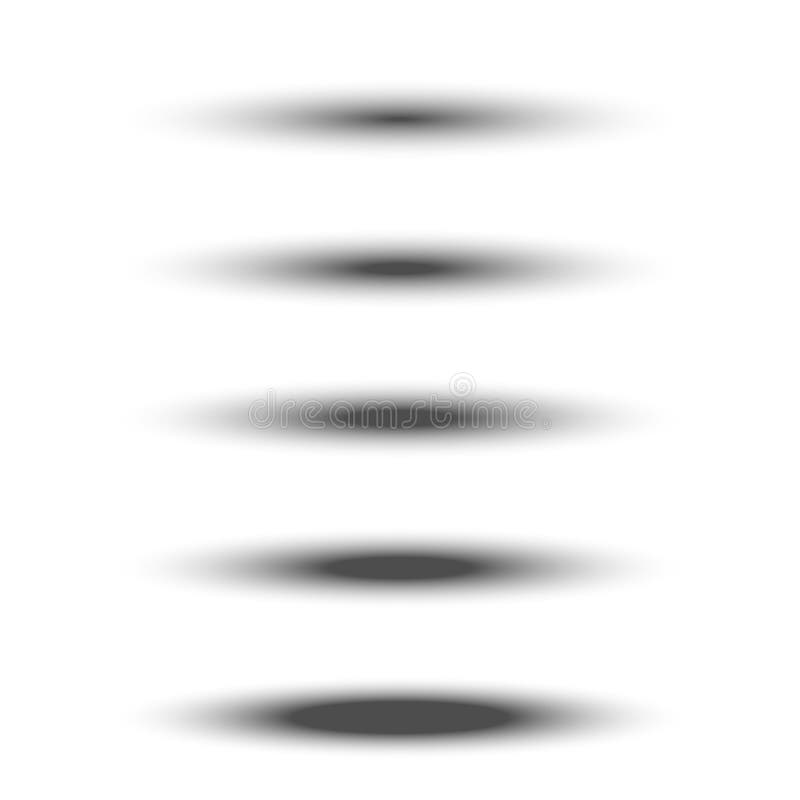 Different Transparent Black Oval Shadow Set with Soft Edge Isolated on ...
